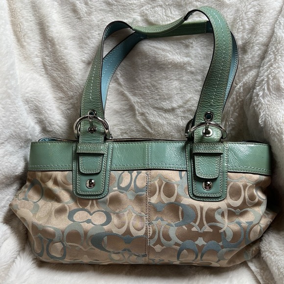 Coach | Bags | Coach Vintage Soho Pleated Optic Signature C Tote Light ...
